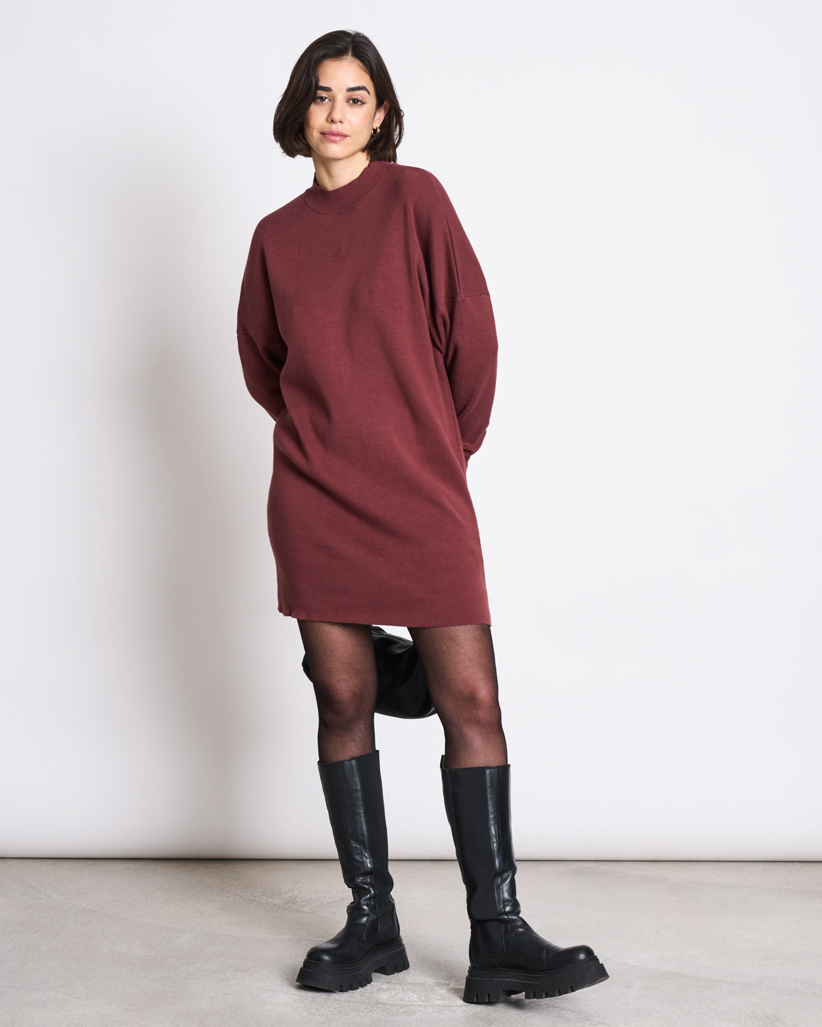 KNIT DRESS NUNA INTENSE RUST GOTS – JAN 'N JUNE