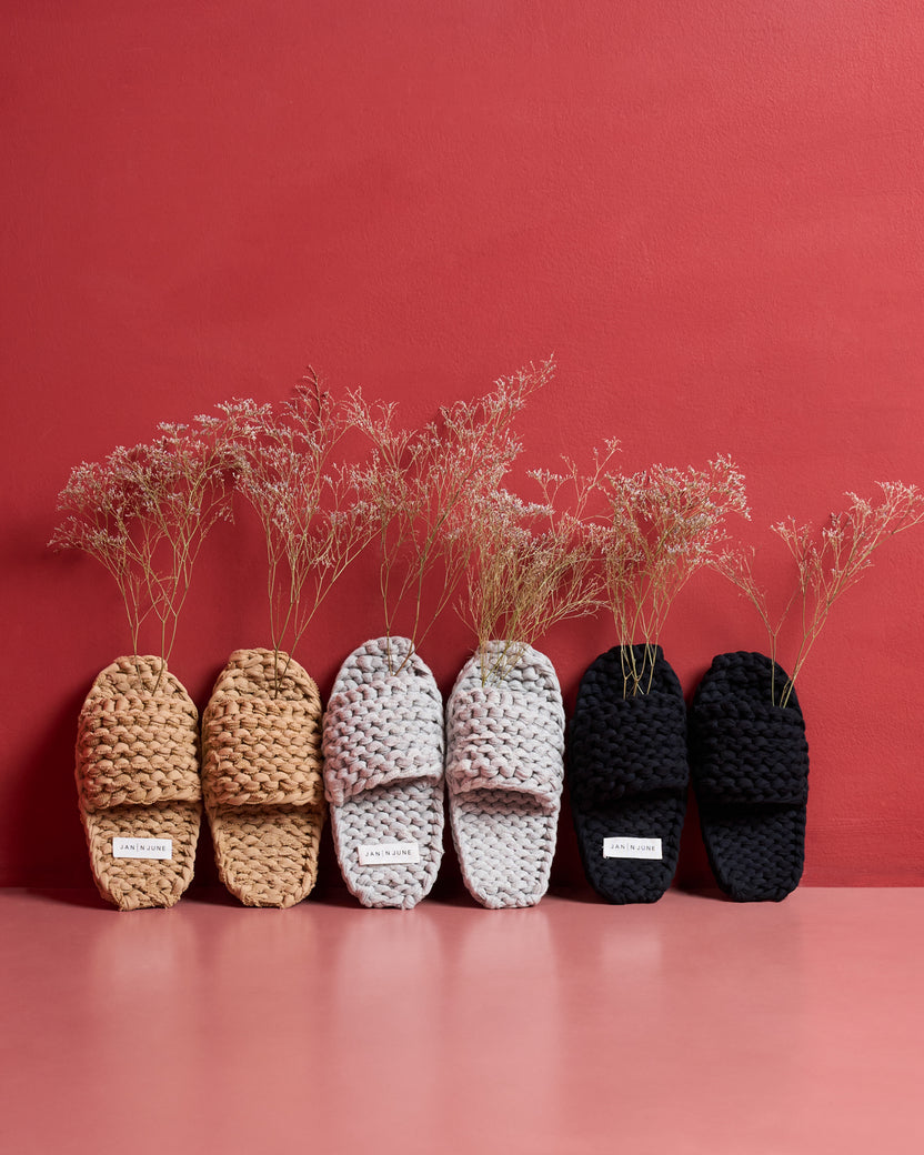 KNIT SLIPPERS BERLINETTE GREY – JAN 'N JUNE